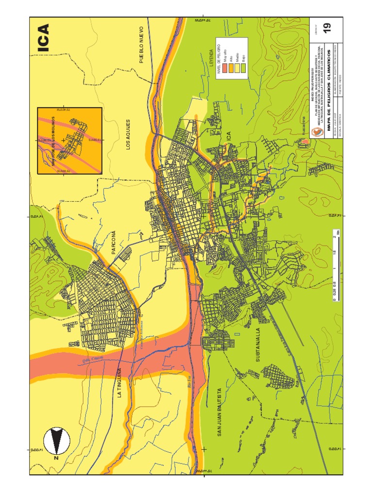 Mapa de Peligros Climaticos de Ica, Parcona, La Tinguina. 2007 | PDF ...
