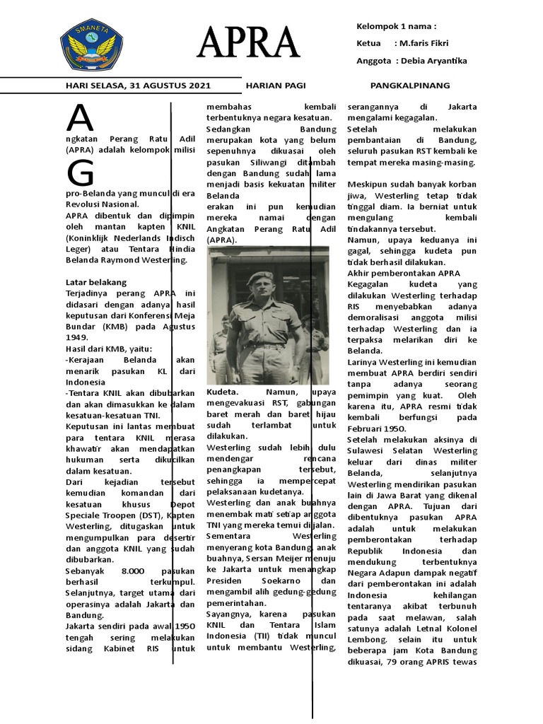 Angkatan Perang Ratu Adil APRA | PDF