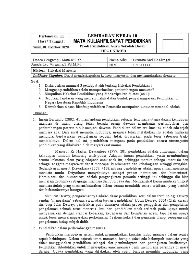 Tugas Rutin 10 Filsafat | PDF | Karier & Perkembangan | Ilmu Sosial