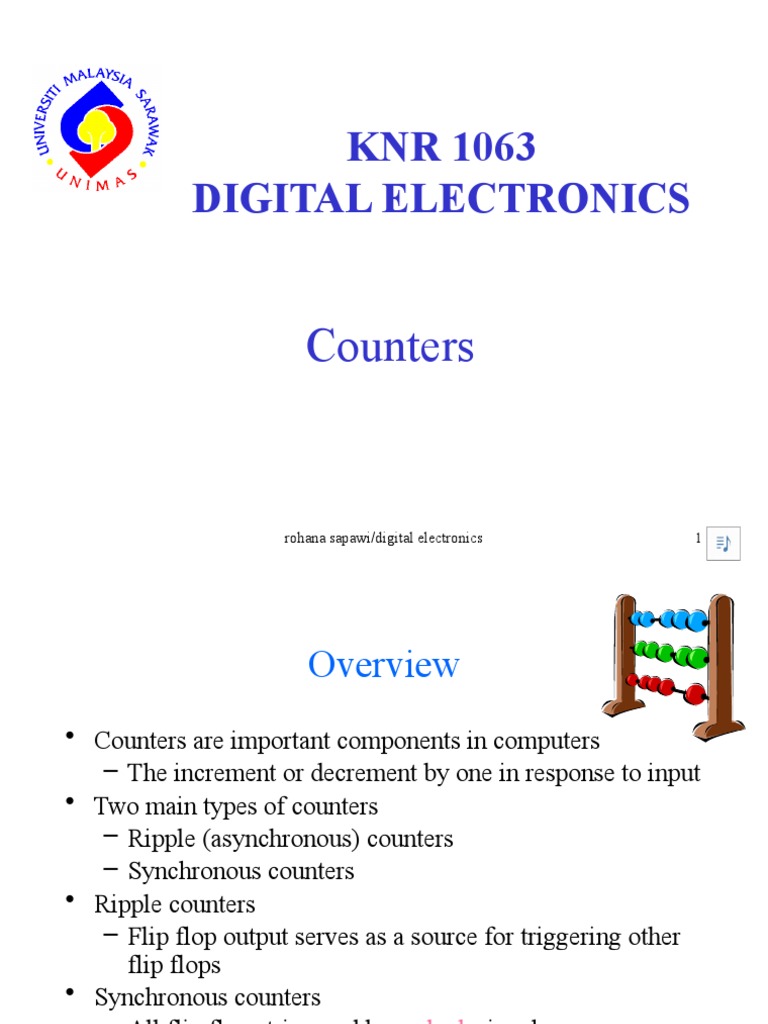 KNR 1063 Digital Electronics: Counters | PDF | Electricity | Digital Electronics
