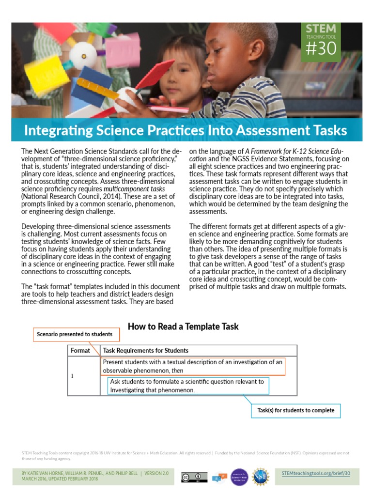 STEM Teaching Tool 30 Task Formats For 3D Assessment Design v2 | PDF ...