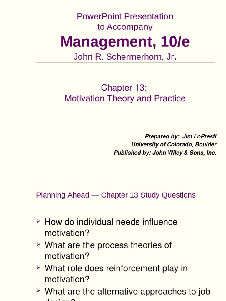 Management - Motivation Theory and Practice | PDF | Reinforcement ...