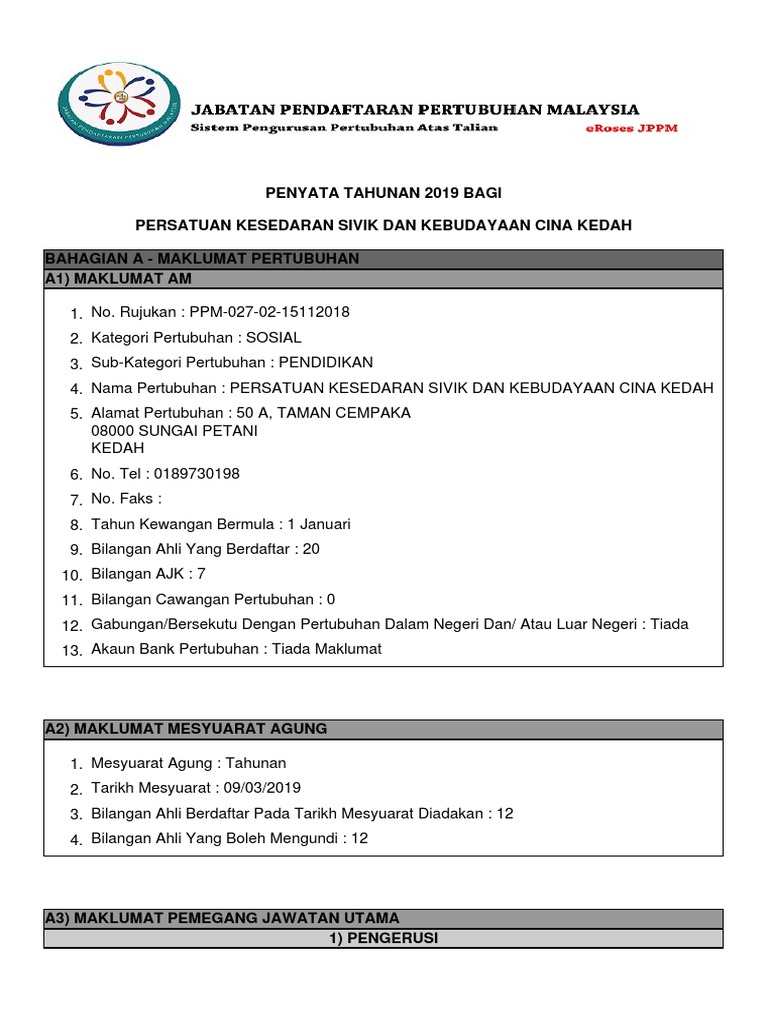 Penyata Tahunan - PPM-027-02-15112018 | PDF