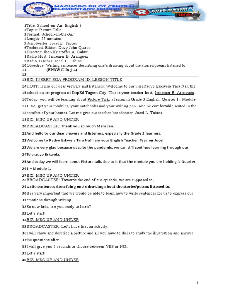 Describing Drawings in English 3 | PDF | Flowers | Subject (Grammar)