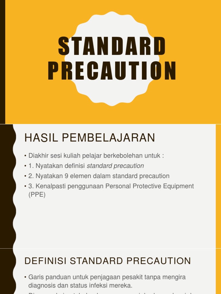Topik 1.5 Standard Precaution | PDF