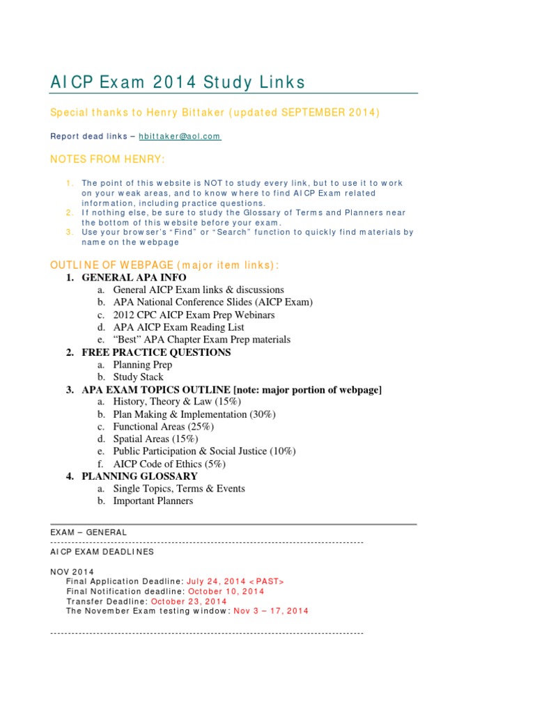 AICP Exam Study Guide | PDF | Spatial Analysis | Test (Assessment)