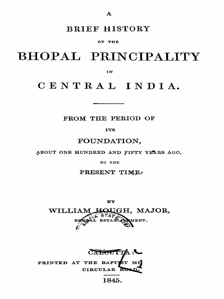 Brief History of the Bhopal Principality | PDF