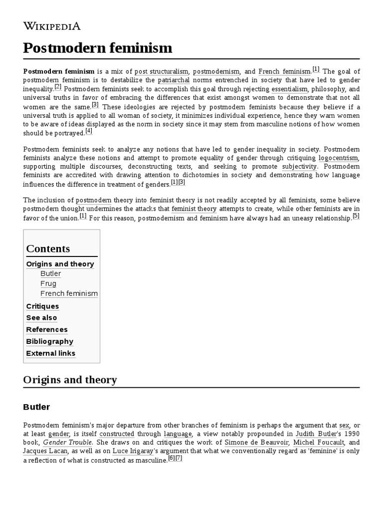 Postmodern Feminism | PDF | Gender Studies | Gender Equality