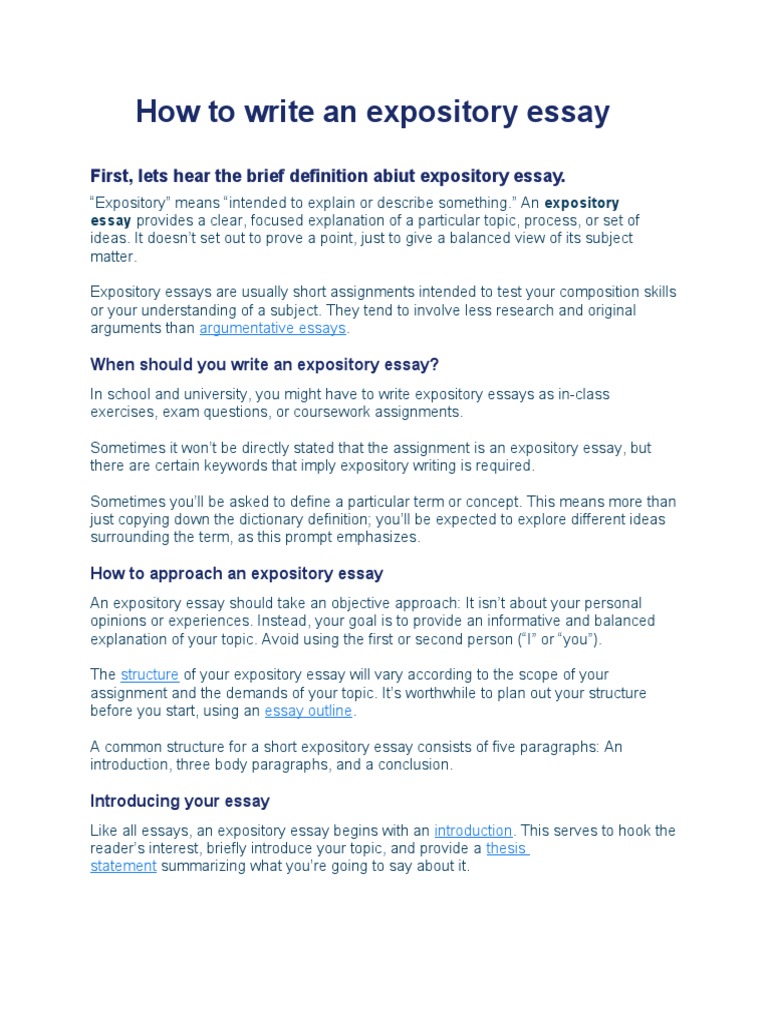 How To Write An Expository Essay | PDF | Essays | Epistemology