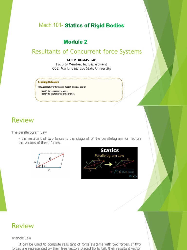 Module 2 (1) MECH 101 | Download Free PDF | Euclidean Vector | Algebra