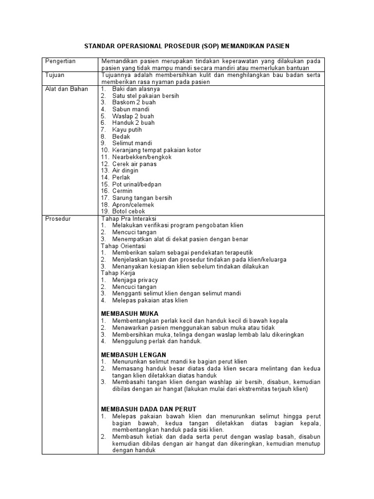 Sop Personal Hygiene BB | PDF