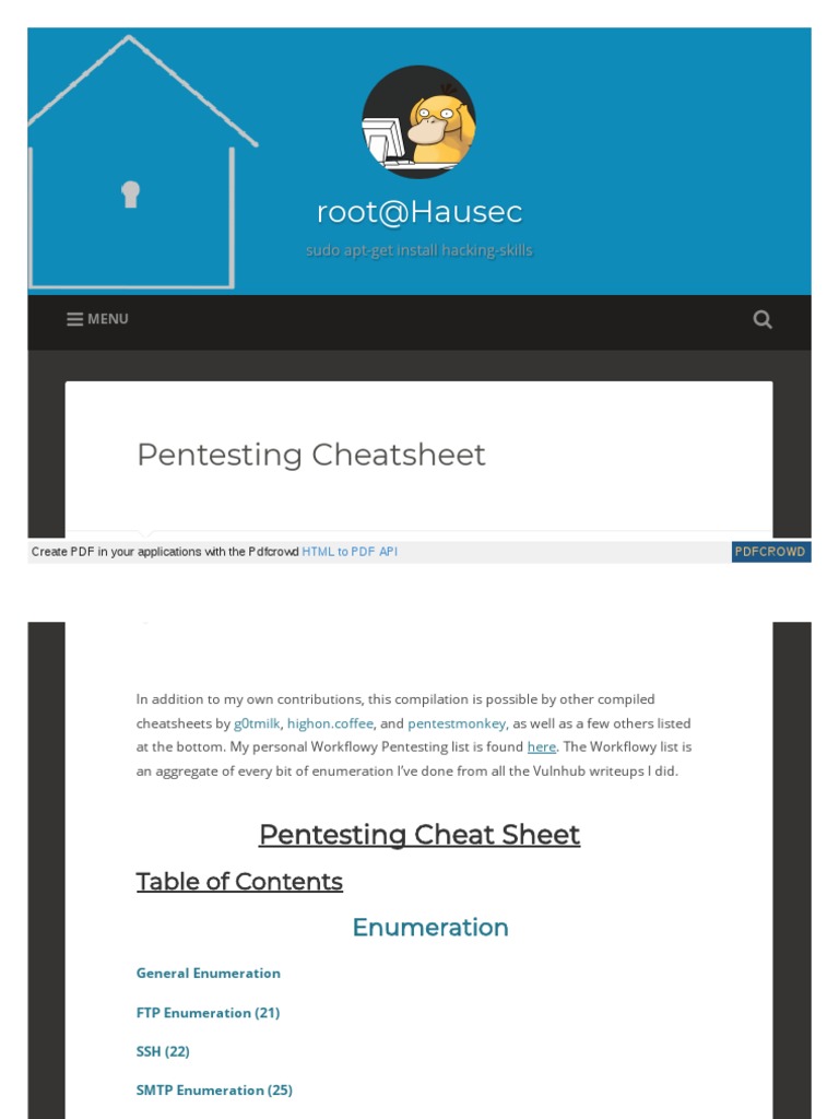 Pentesting Cheatsheet | PDF | Computer Architecture | Information ...