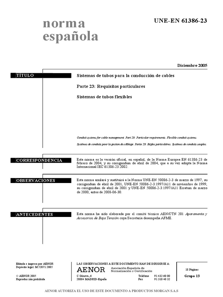 Une-En - 61386-23 2005 | PDF | Comisión Electrotécnica Internacional ...