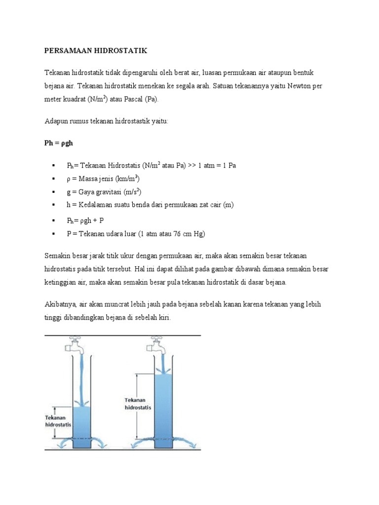Persamaan Hidrostatik | PDF