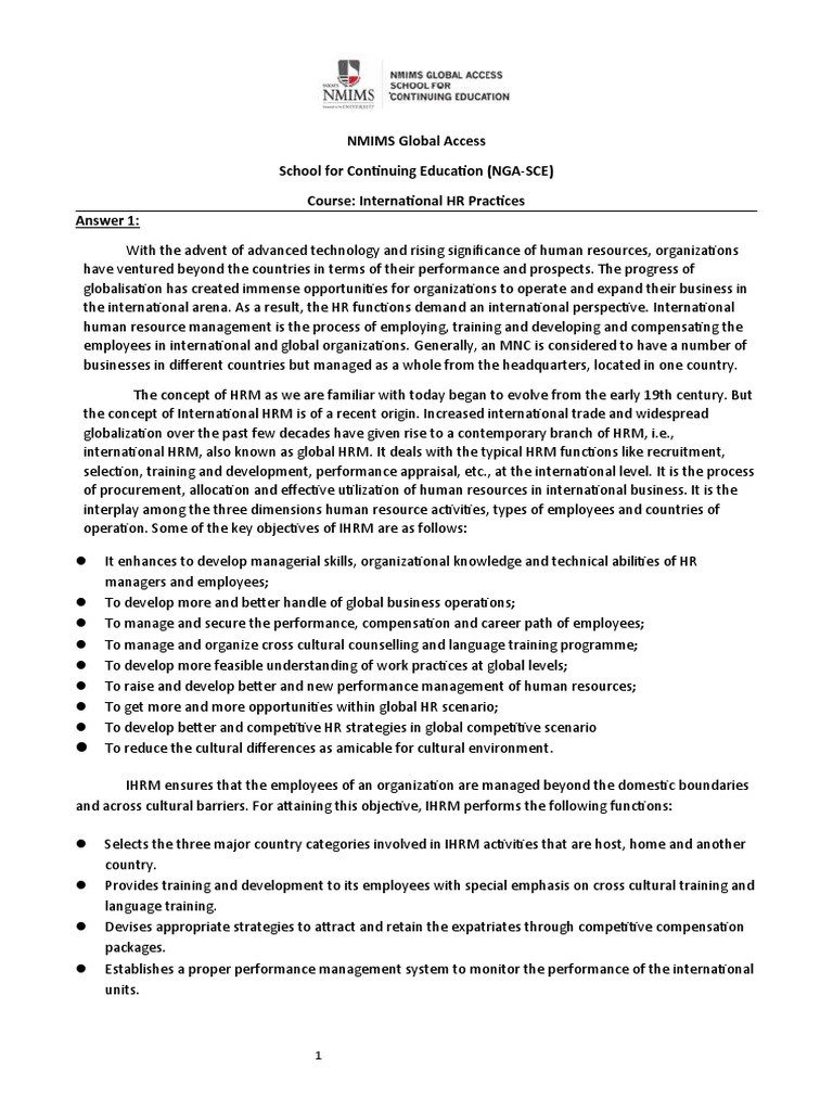 International HR Practices | PDF | Recruitment | Human Resource Management