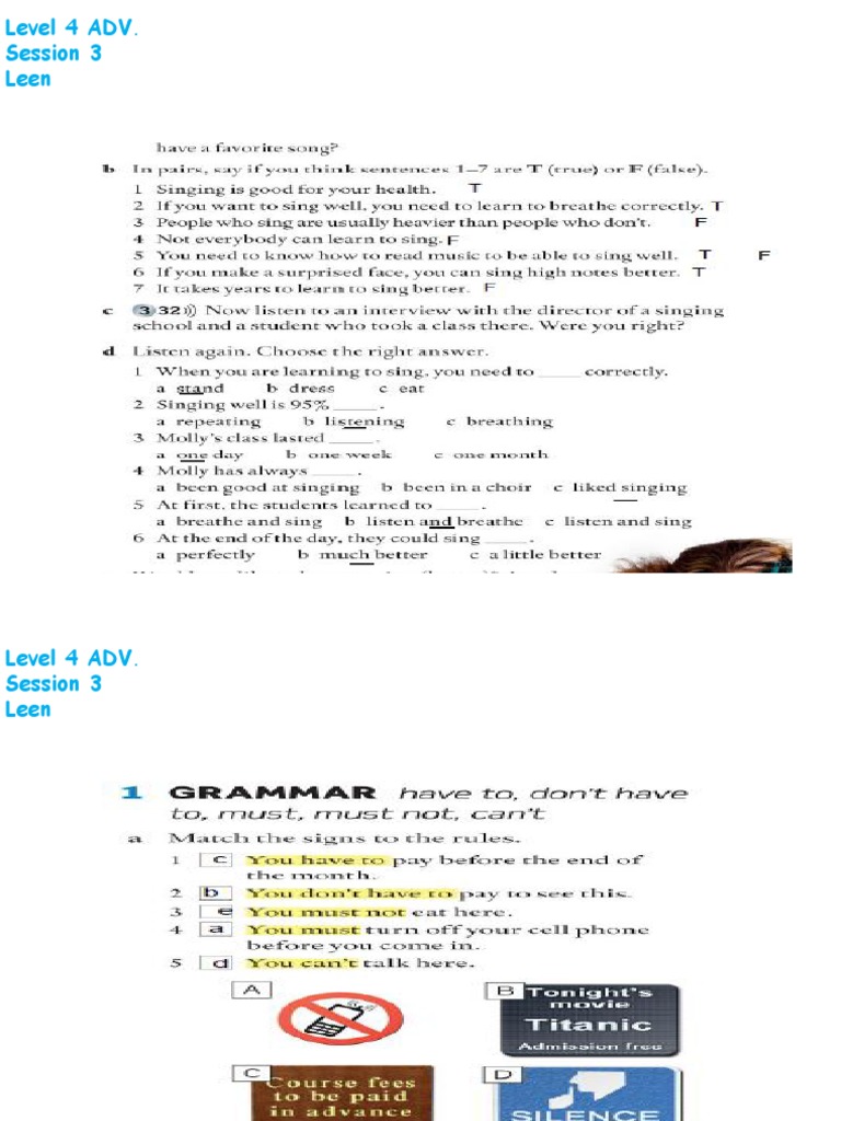 Level 4 ADV. Session 3 - Leen | PDF
