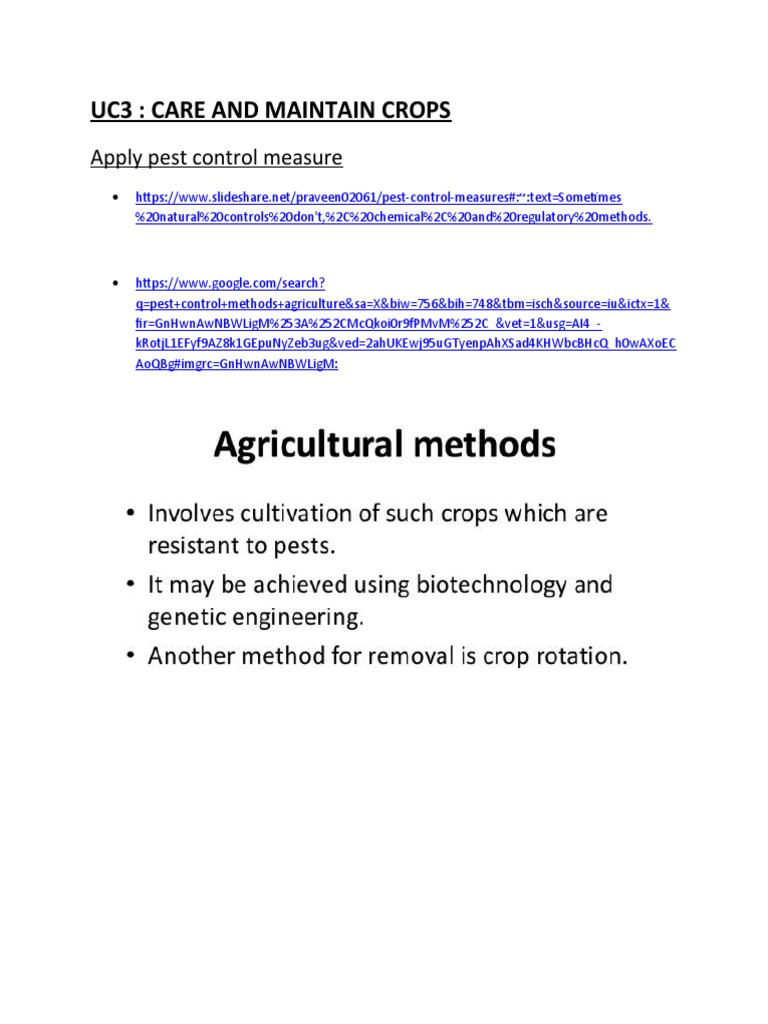 Agriculture-UC3 - Care and Maintain Crops | PDF | Fertilizer | Pruning