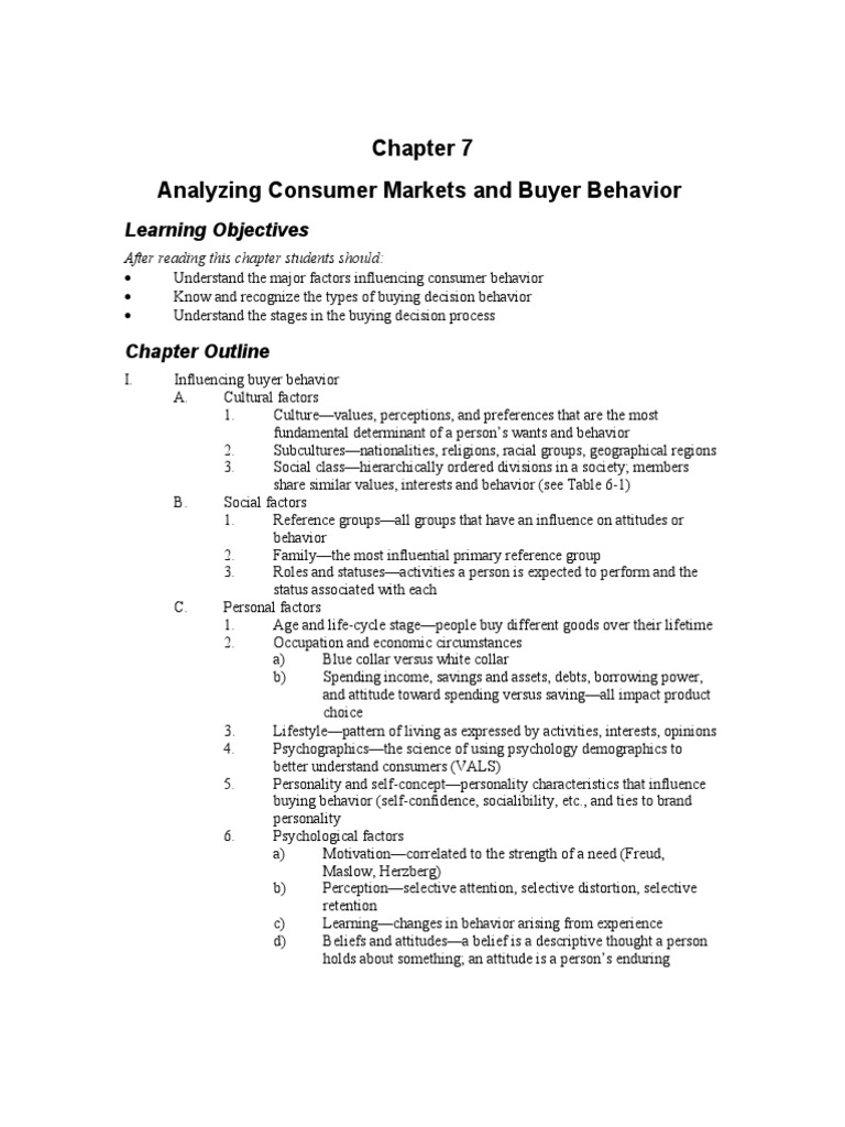 Understanding Consumer Markets: Analyzing Factors That Influence Buyer ...