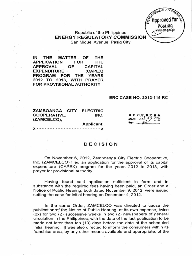 ZAMCELCO CAPEX Approval 2012-2013 | PDF | Transformer | Physical Quantities