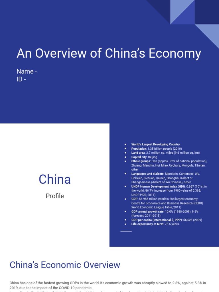 China Economy Overview Pdf Economies