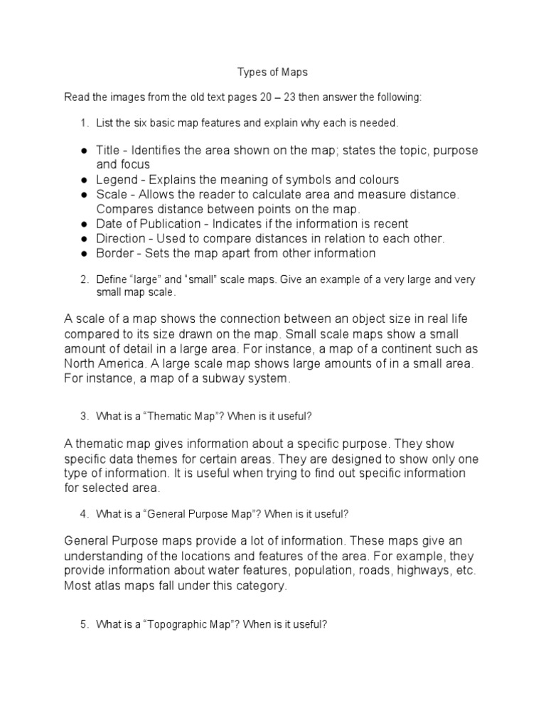 Types of Maps Assignment | PDF