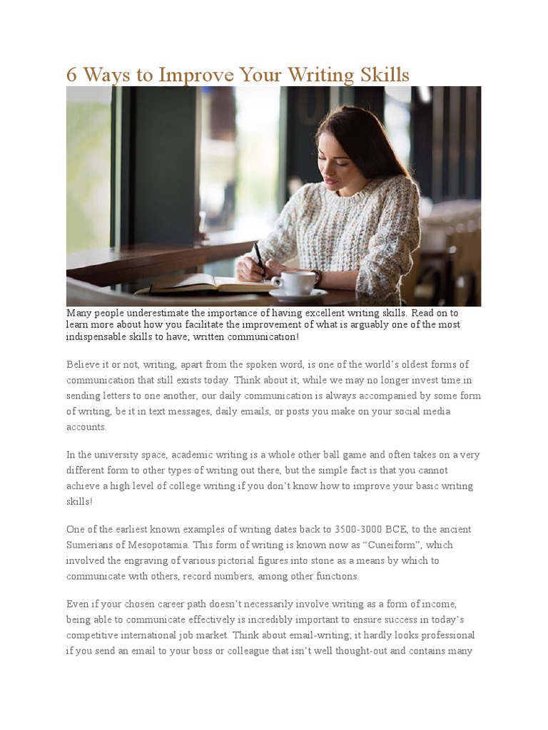 6 Ways to Continuously Improve Your Writing Skills Through Daily ...