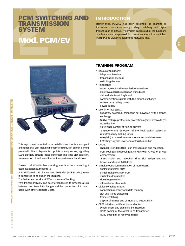 Mod. PCM/EV: PCM Switching and Transmission System | PDF | Data ...