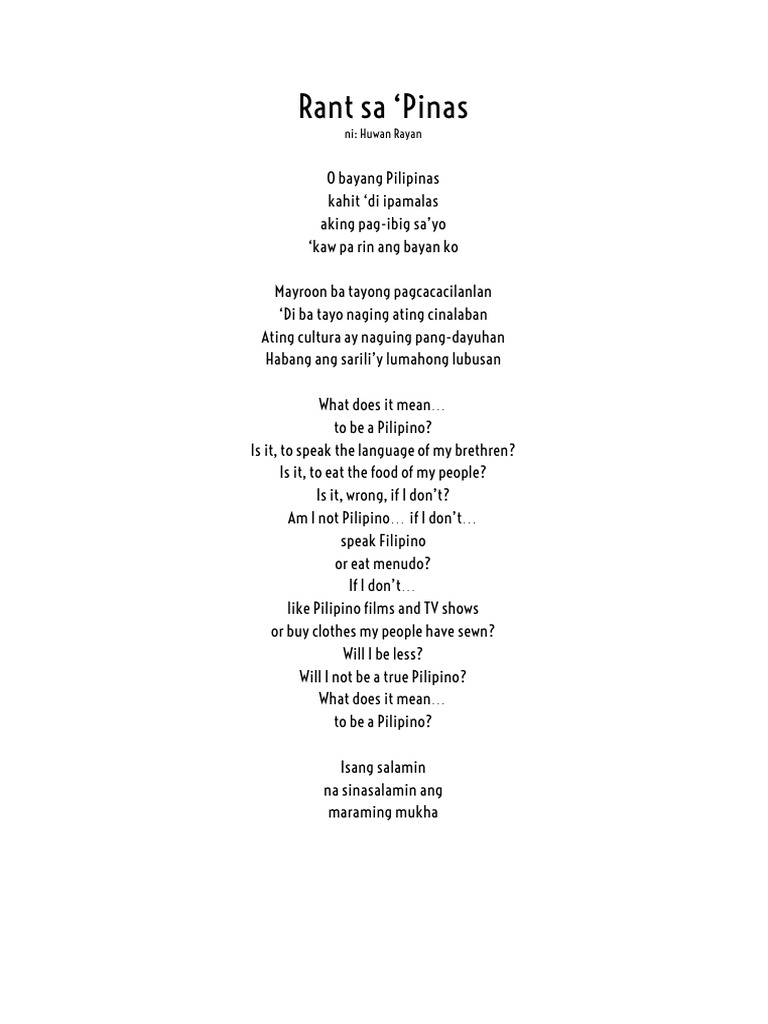 A Visual Poem? (Philippine History/Literature) | PDF