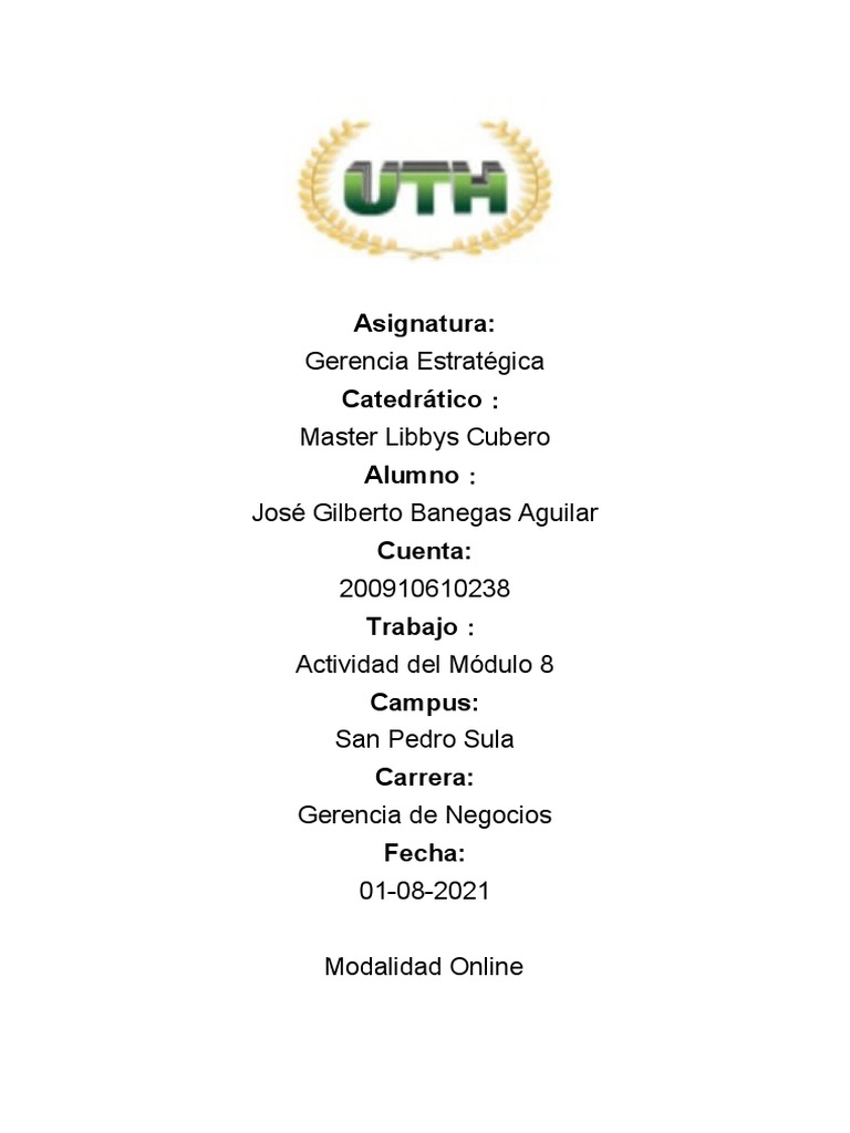 Actividad Modulo 8 | PDF | Matriz (Matemáticas) | Mercado (economía)