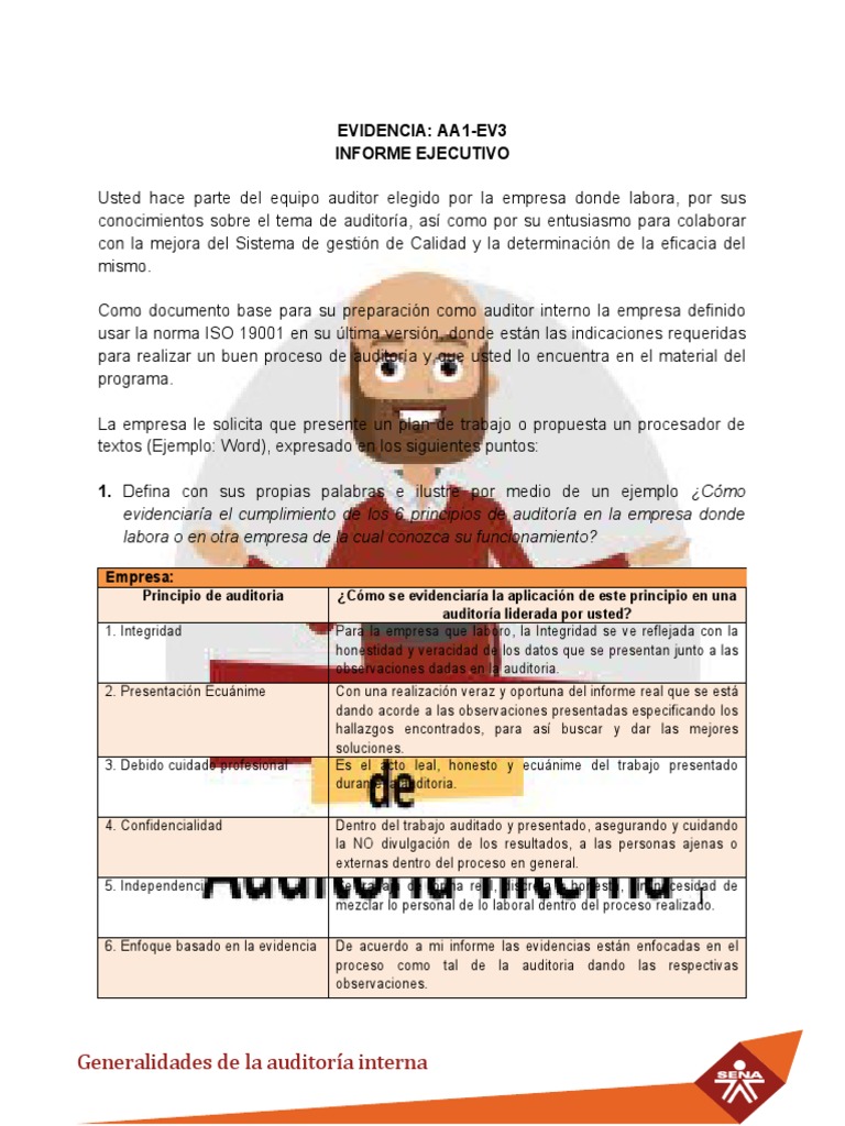 Evidencia AA1 Ev3 Informe Ejecutivo | PDF | Auditoría | Business