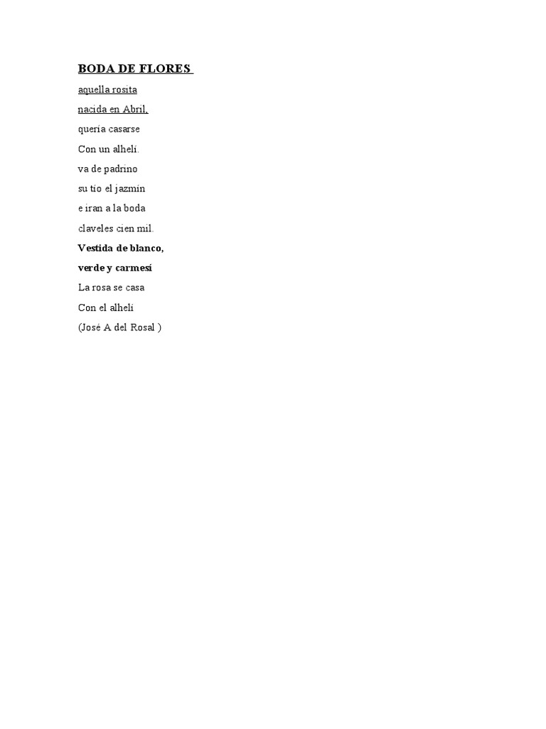 Poema de la Boda de Flores | PDF