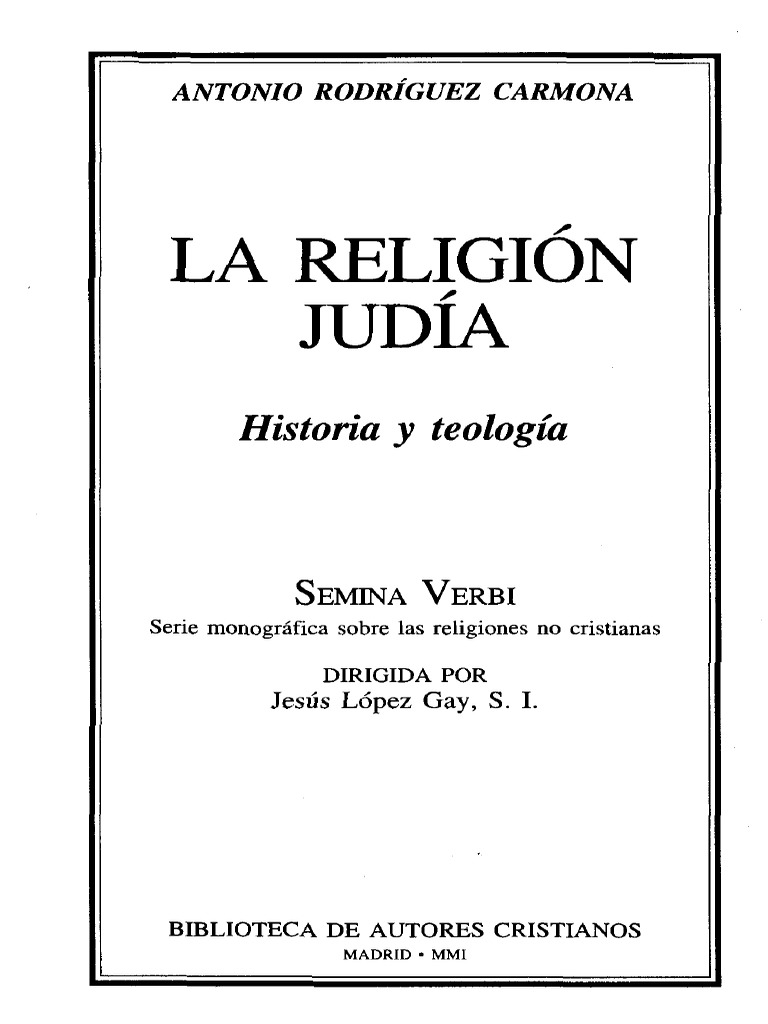 La Religion Judia-Historia y Teologi A-Carmona | PDF | Mitzvá | Tora