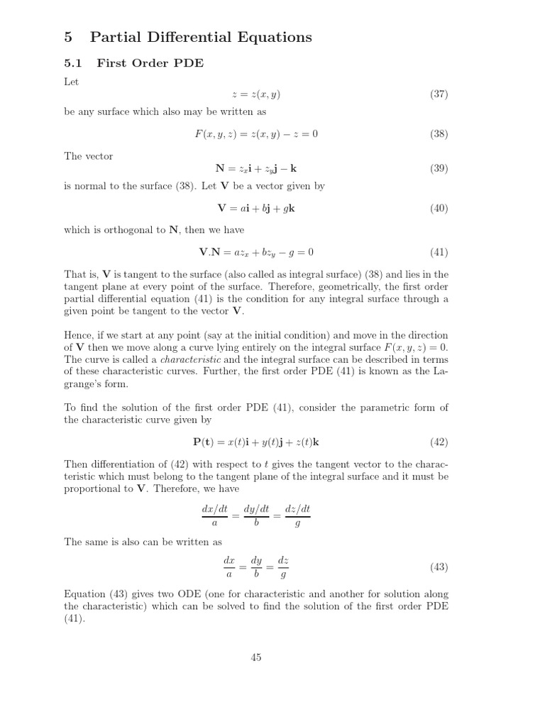 PDE First Order | PDF | Partial Differential Equation | Differential ...