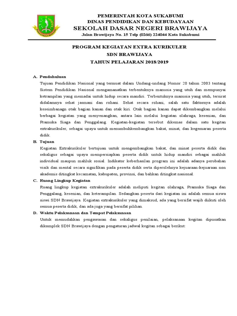 10.5.program Ekskul 2018-2019 | PDF