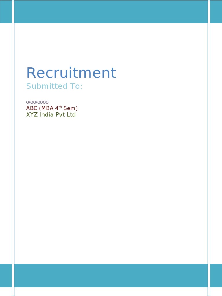 Recruitment Project | PDF | Recruitment | Human Resources