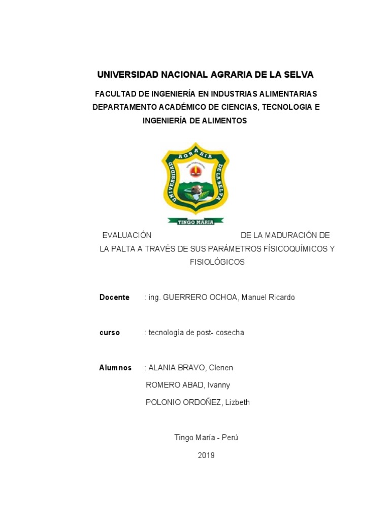 Evaluación Maduración Palta Edranol | PDF | Aguacate | Ph