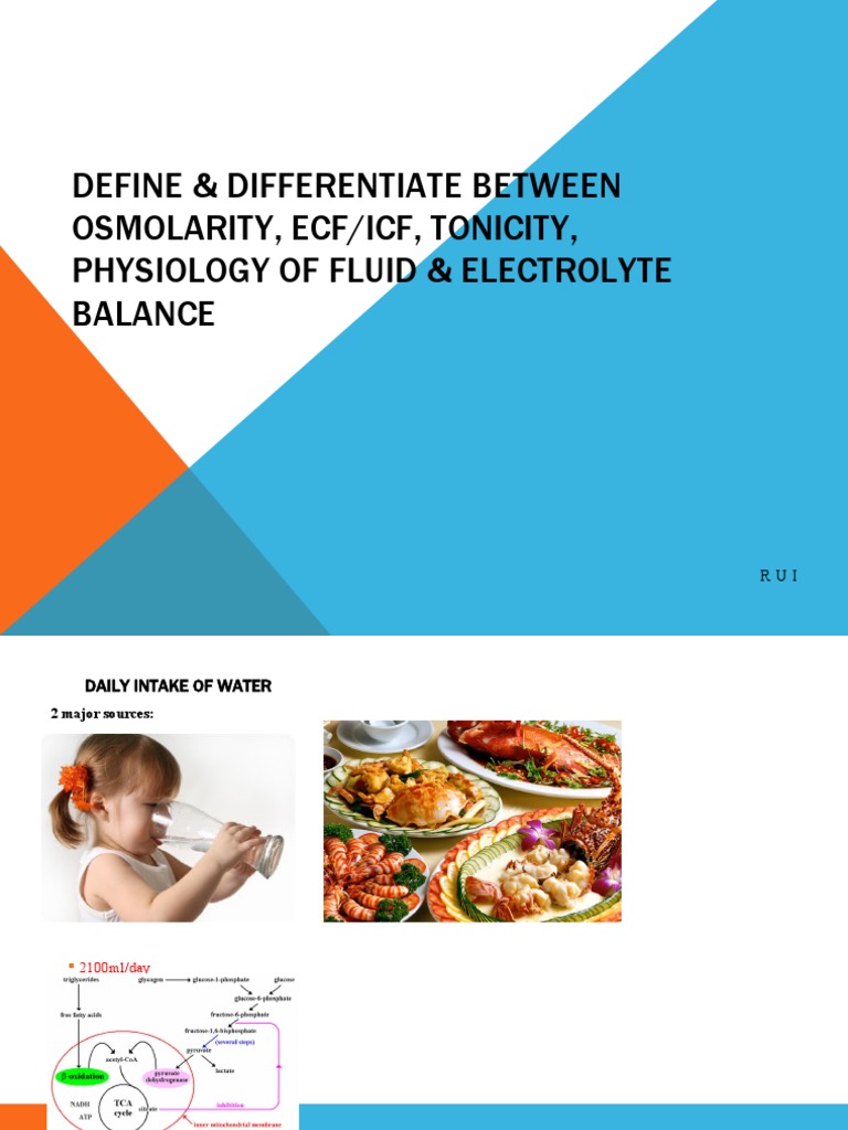 Define & Differentiate Between Osmolarity ECF | PDF | Angiotensin | Osmosis