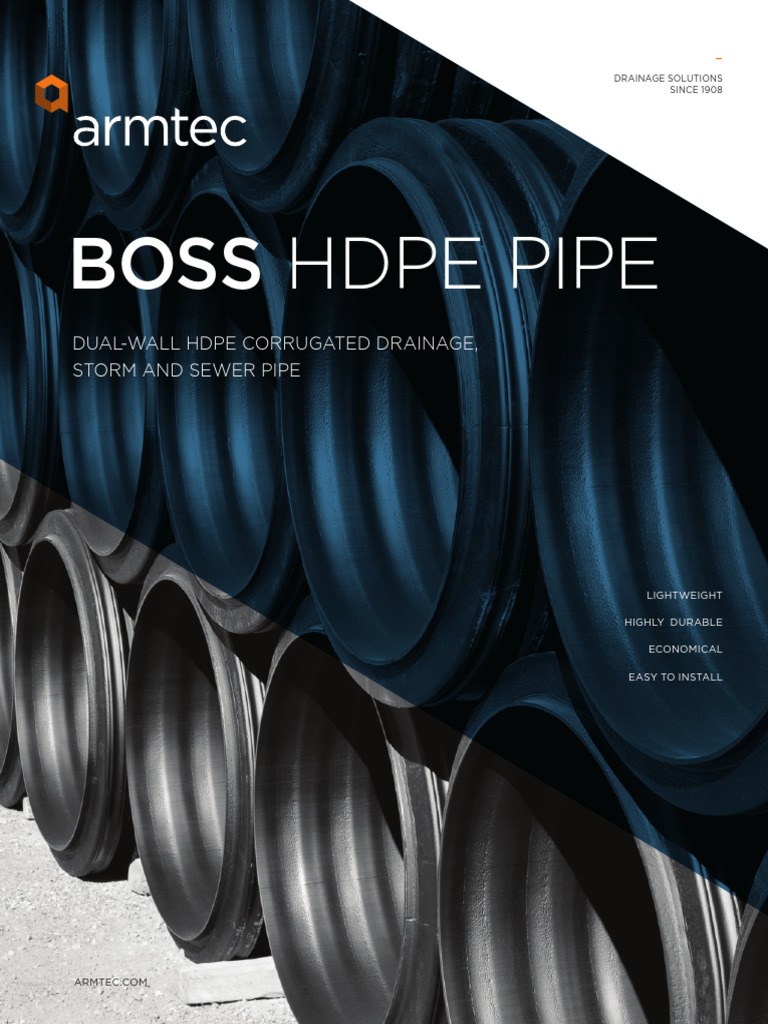 Armtec Boss Hdpe 2016 09 e 1 | PDF | Pipe (Fluid Conveyance) | Drainage