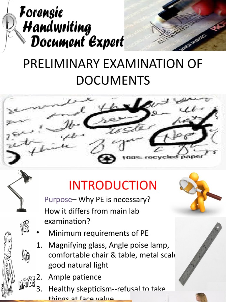 4 Preliminary Examination of Documents | PDF