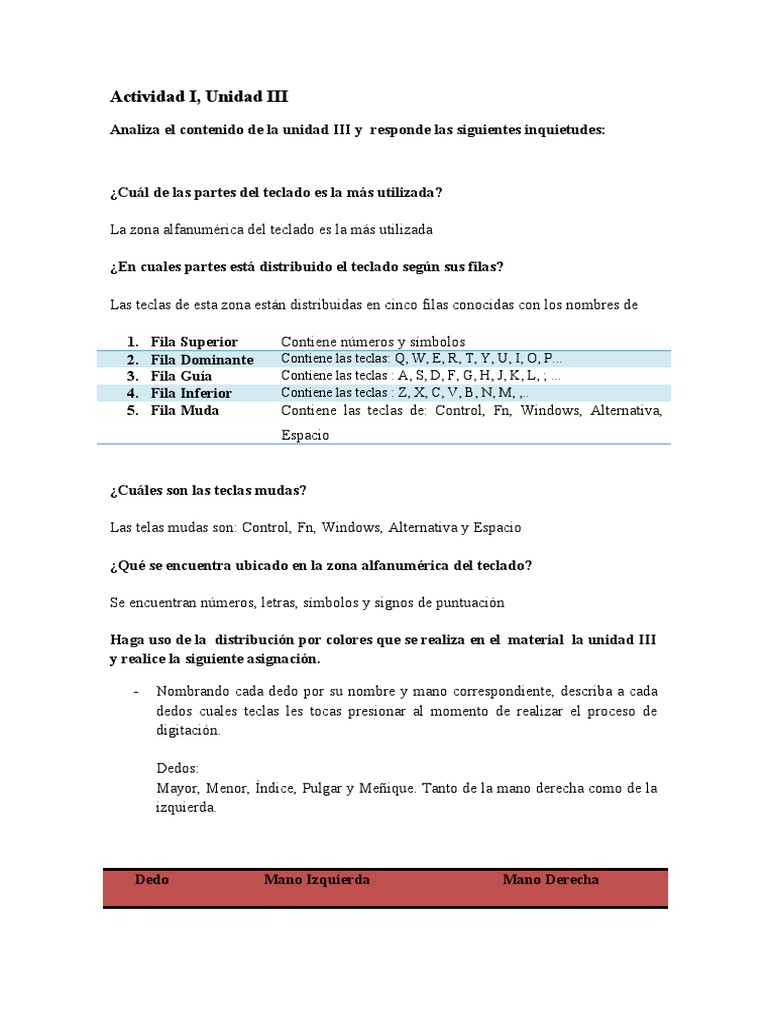 Actividad 3 Unidad 4 Digitacion Basica | PDF Actividad 3 Unidad 4 Digitacion Basica | PDF