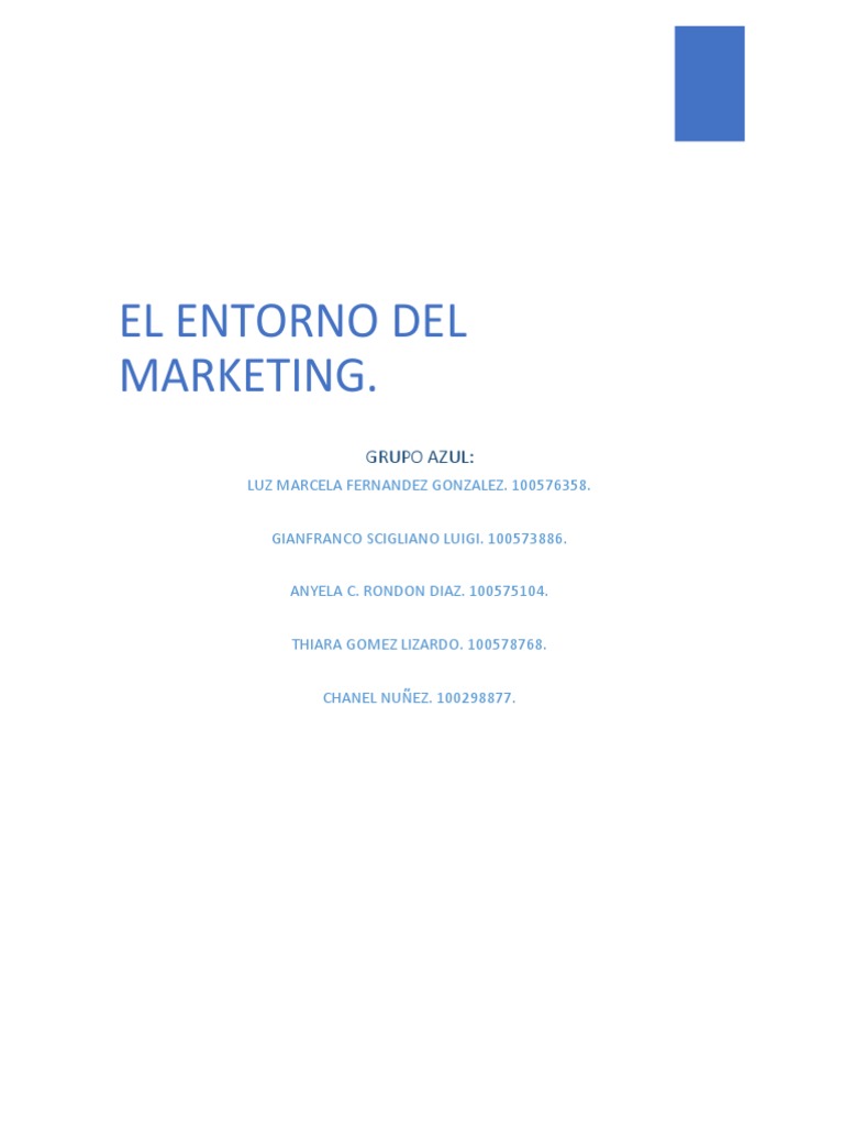 Tarea 4. Mercadeo. Grupo Azul. | PDF | Marketing | Mercado (economía)