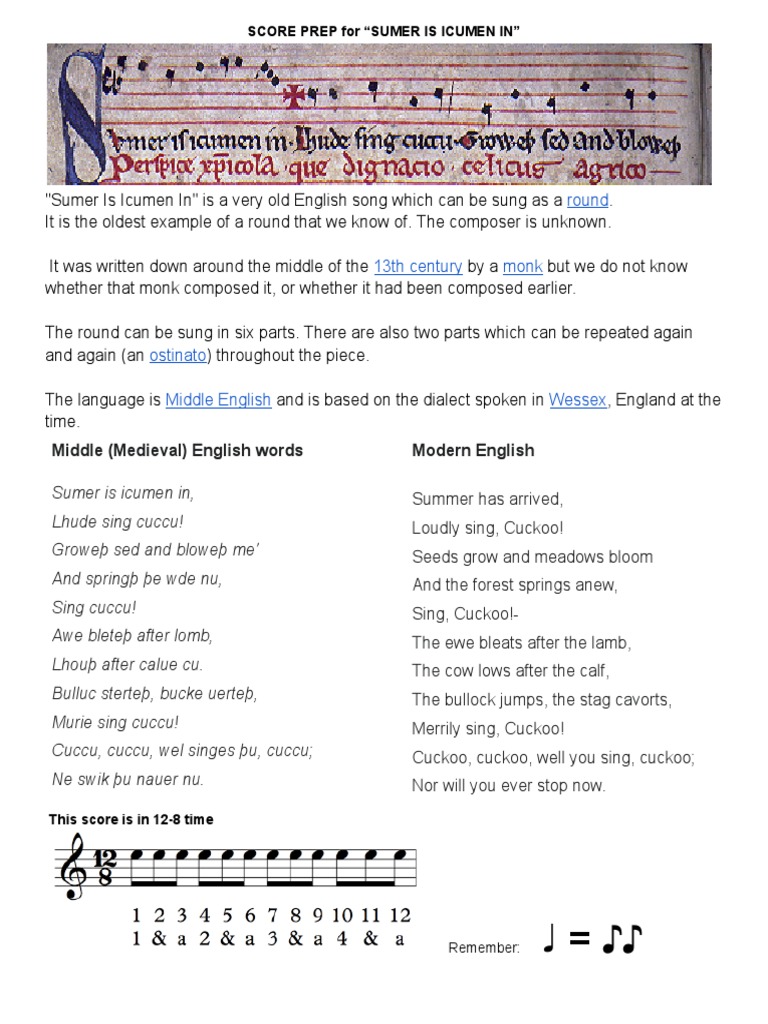 Sumer Is Icumen in | PDF