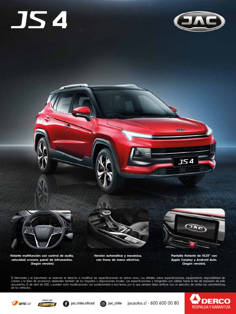 Ficha JAC JS4 215x28cm15abr | PDF | Sistema de freno antibloqueo | Estilos de carrocería