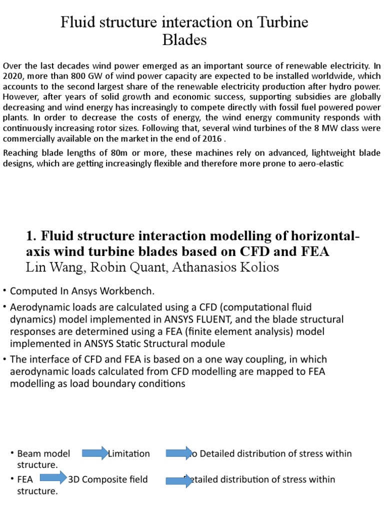 Fluid Structure Interaction On Turbine Blades | PDF | Computational Fluid Dynamics | Wind Power