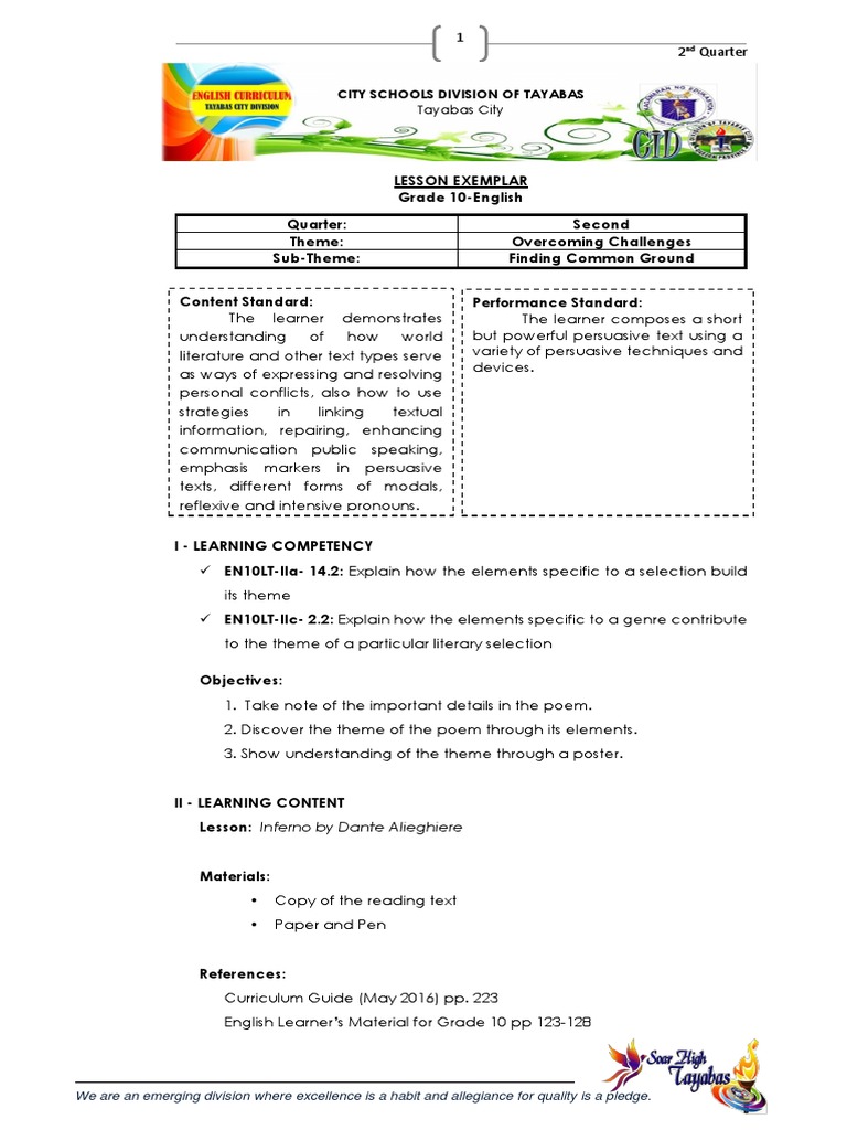 G10 English Lesson Exemplar 2nd Quarter | PDF | Essays | News