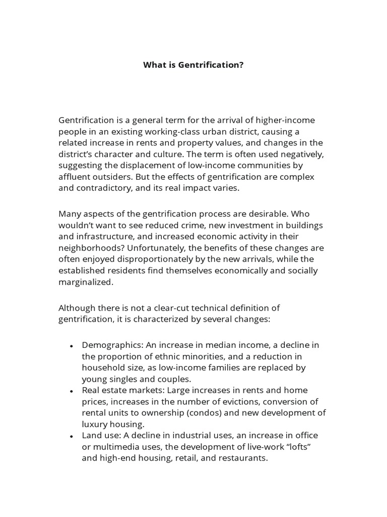 What Is Gentrification | PDF