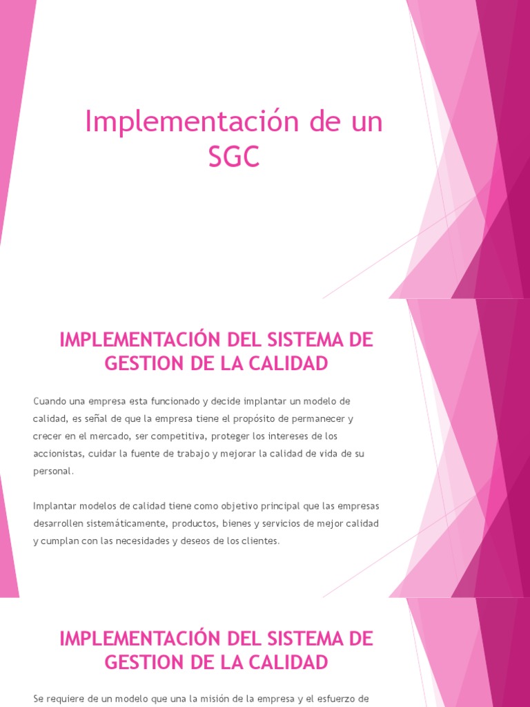 Implementacion de Un SGC | PDF | Calidad (comercial) | Gestión de la calidad