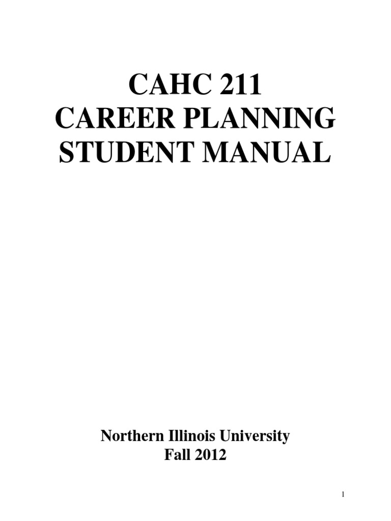 Career Planning Student Manual | PDF | Job Hunting | Internship