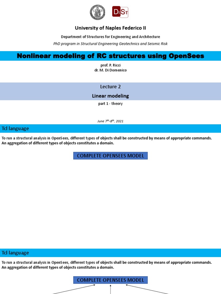 OpenSees Linear Modeling Lecture | PDF | Strength Of Materials | Stress (Mechanics)