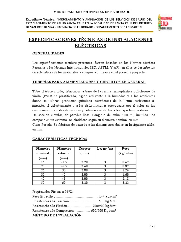 2.5. Especificaciones Tecnicas Específicas de Inst. Eléctricas Santa Cruz | PDF | Enchufes y ...